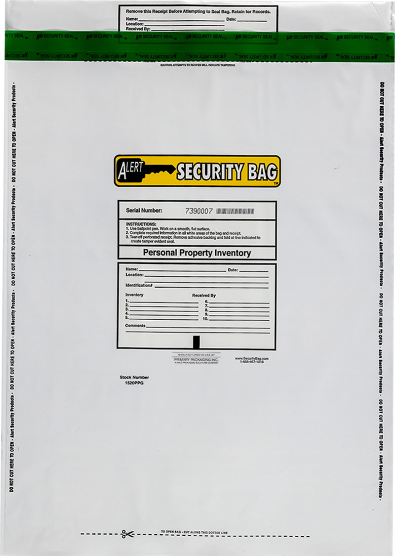 Opaque - Alert Personal Property Bag 15 x 20 250/cs| Alert Security ...