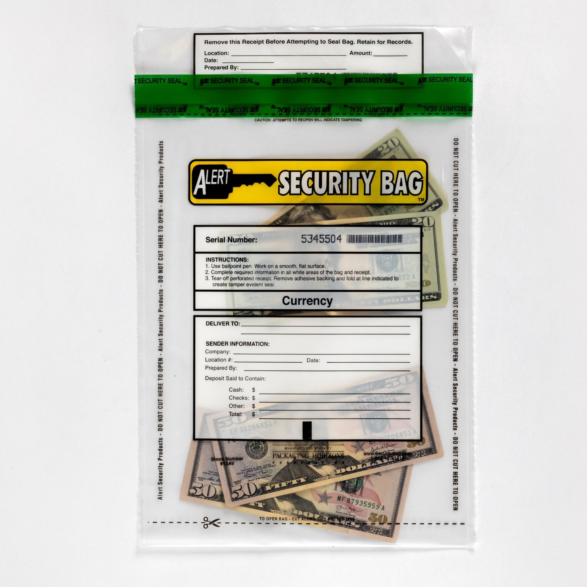 Alert Security Products 8x10 in Clear Bank Deposit Bag - Case of 250 ...