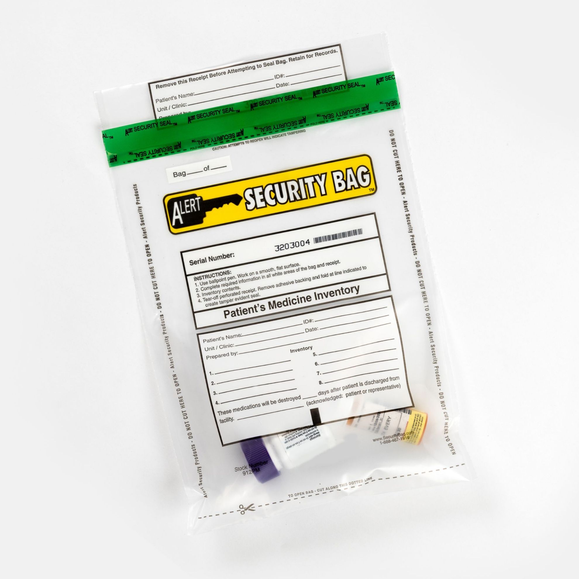 Alert Security Products 9x12 Inch Clear Patient's Medicine Bag - Case ...